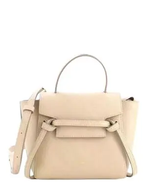 Celine Belt Bag Textured Leather Pico Shoulder Bag - Neutrals