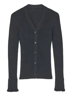 Cecilie Bahnsen Merino Wool Cardigan - Grey