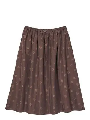 Cecilie Bahnsen Ditsy Bellis Jacquard Midi Skirt - Brown