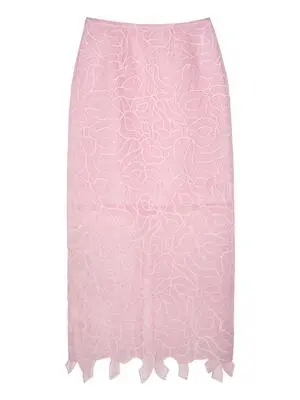 Cecilie Bahnsen Skirt With Bow Embroidery - Rose