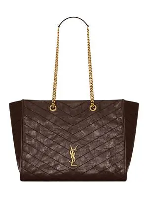 Saint Laurent Saint Laurent Niki East/West Shopping Bag In Vintage Leather Arabica