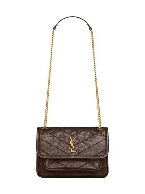 Saint Laurent Niki Mini Vintage Leather Shoulder Bag - Arabica