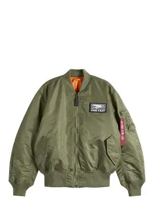 Alpha Industries Ma-1 Bomber Jacket With Embroidered Detailing - Olive