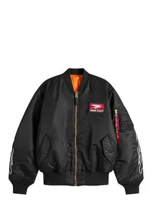 Alpha Industries Ma-1 Bomber Jacket With Embroidered Accents - Black