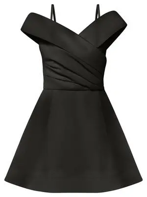 TIA DORRAINE Tia Dorraine Off-the-Shoulder Flared Mini Dress Black