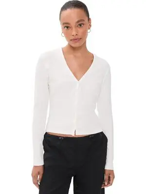 Good American Rib Cardigan - Chalk