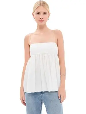 Cecilie Bahnsen Veronica Top With Floral Jacquard And Bow Detail - White
