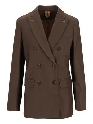 Max Mara Double-breasted Wool Gabardine Blazer - Brown