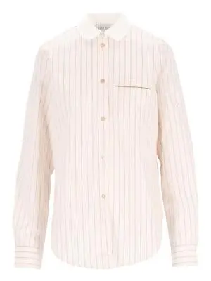 FORTE_FORTE Striped Cotton Shirt With French Collar - Multicolor