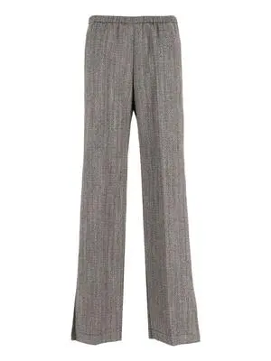 FORTE_FORTE Jaspe Chevron Trousers - Black
