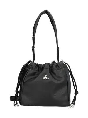 VIVIENNE WESTWOOD Hilary Bucket Bag With Shiny Metal Details - Black
