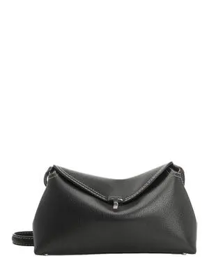 TOTEME T-lock Large Leather Clutch - Black