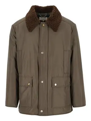 MAISON MARGIELA Soft Collared Parka With Sheepskin-effect Collar - Green