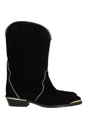Isabel Marant Étoile Suede Ankle Boots With Gold Tone Detail - Black
