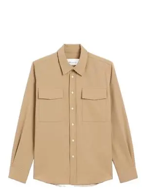 AMI Paris Beige Wool Shirt Beige - Mastic Beige