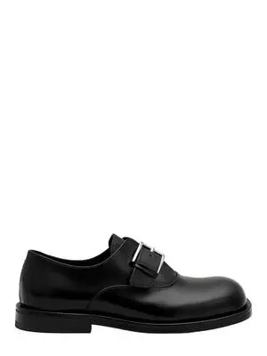 AMI Paris Cow Leather Monk Strap Shoes - Black