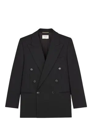 Saint Laurent Double-breasted Wool Jacket - Black