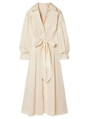 Johanna Ortiz Lapel Long-sleeved Maxi Dress - Nude