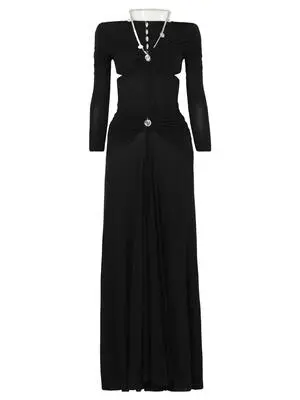 Rabanne Cut-out Embellished Maxi Dress - Black