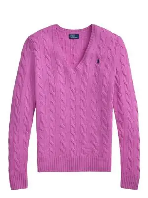 Polo Ralph Lauren Cable-knit V-neck Sweater - Pink