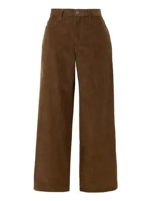 Le Kasha Vicence Cotton-corduroy Wide-leg Pants - Chocolate-colored
