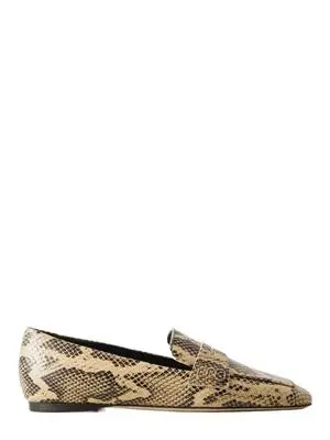 AeydĒ Imitation Snake-pattern Loafers - Brown