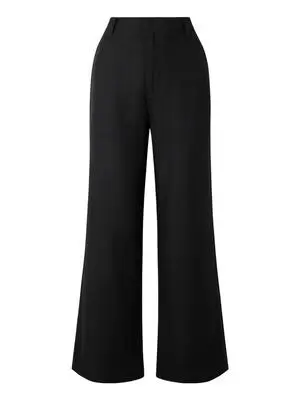 THE ELDER STATESMAN Cashmere And Wool Blend Wide-leg Trousers - Black