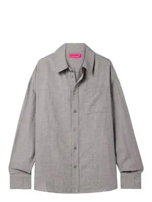 THE ELDER STATESMAN Long-sleeve Wool And Cashmere Blend Shirt - Grey
