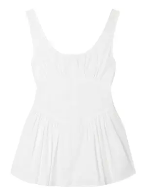 Proenza Schouler Bader Ruffled Hem Top - White
