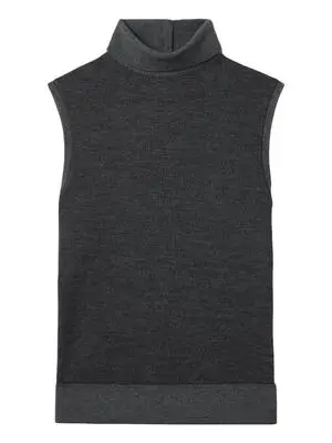 Proenza Schouler Sandrine Ribbed Turtleneck Vest - Grey