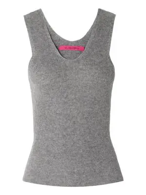 THE ELDER STATESMAN Delicash Cashmere And Silk Blend Vest - Light Gray