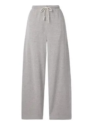THE ELDER STATESMAN Daily Wide-leg Sweatpants - Light Gray