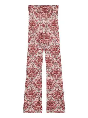 Rabanne Paisley Jacquard Lurex Slim Trousers - Deep Red