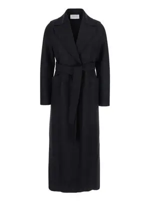Harris Wharf London Maxi Belted Coat - Black