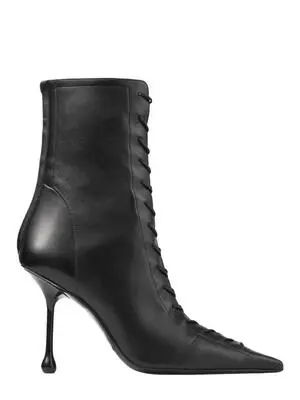 JIMMY CHOO Scarlett Lace-up Pointed-toe Ankle Boots - Black