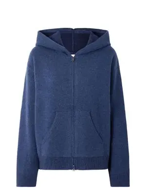 THE ELDER STATESMAN Canyon Cashmere Zip-up Hoodie - Navy Blue