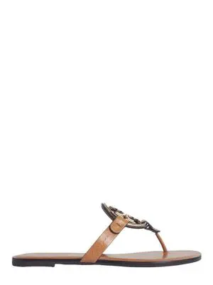 Tory Burch Tory Burch Miller Logo Plaque Sandals Brown