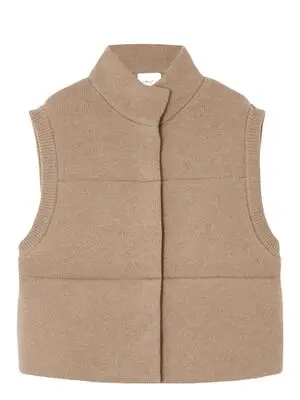 Le Kasha Montana Quilted Organic Cashmere Vest - Camel