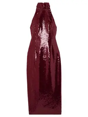 Rebecca Vallance Zelda Bow Sequined Dress - Wine Red