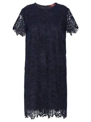 Max Mara Short-sleeved Tassel Lace Dress - Midnight Blue