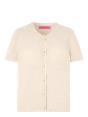 THE ELDER STATESMAN Cashmere And Silk Blend Boucle Cardigan - Off White