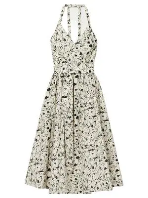 Proenza Schouler Rhea Tie-up Printed Dress - White