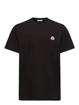 Moncler Logo Cotton Jersey T-shirt - Black