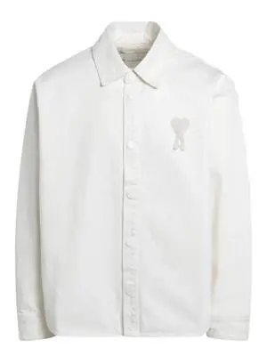 AMI Paris Logo-patch Overshirt - White