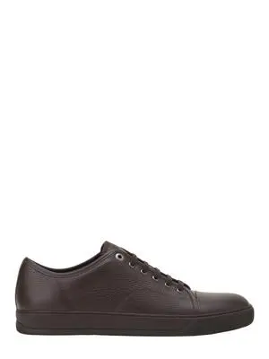 LANVIN Textured Low-top Sneakers - Chocolate