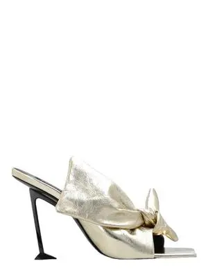Givenchy Bow Detail Square Toe Sandals - Golden