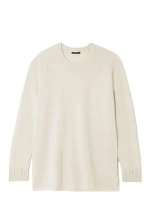 JAMES PERSE Crew Neck Long Sleeve Sweater - White