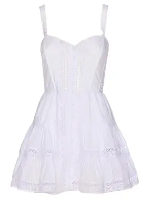 Charo Ruiz Ibiza Lace Trim Mini Dress - White