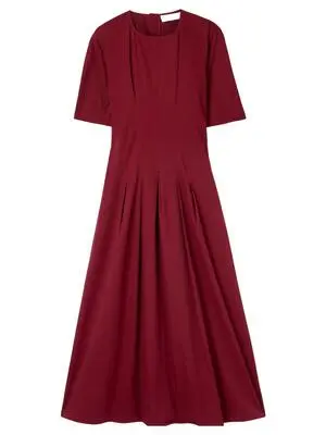 Proenza Schouler Ainsley Pleated Midi Dress - Wine Red