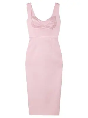 Rebecca Vallance Aymee Sweetheart Neckline Midi Dress - Pink